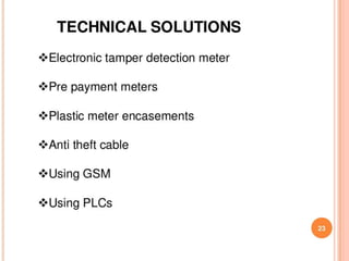 presentation on POWER THEFT IDENTIFICATION SYSTEM | PPTX