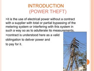 presentation on POWER THEFT IDENTIFICATION SYSTEM | PPTX