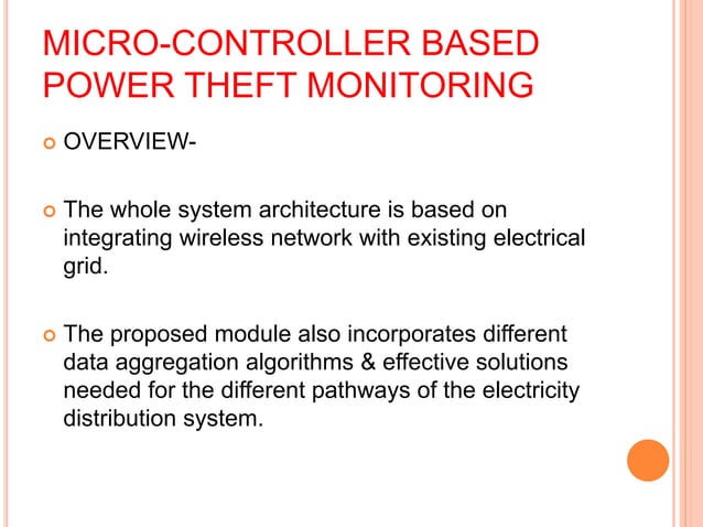 presentation on POWER THEFT IDENTIFICATION SYSTEM | PPTX | Internet of Things | Internet
