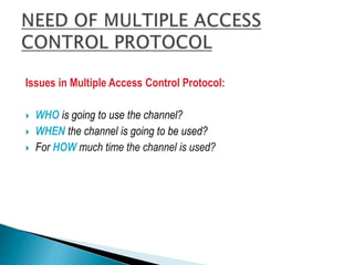 Multiple Access Control Protocol (MAC Protocol) Networking | PPT