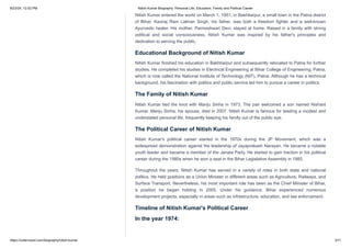 Nitish Kumar Biography- Personal Life, Education, Family and Political ...