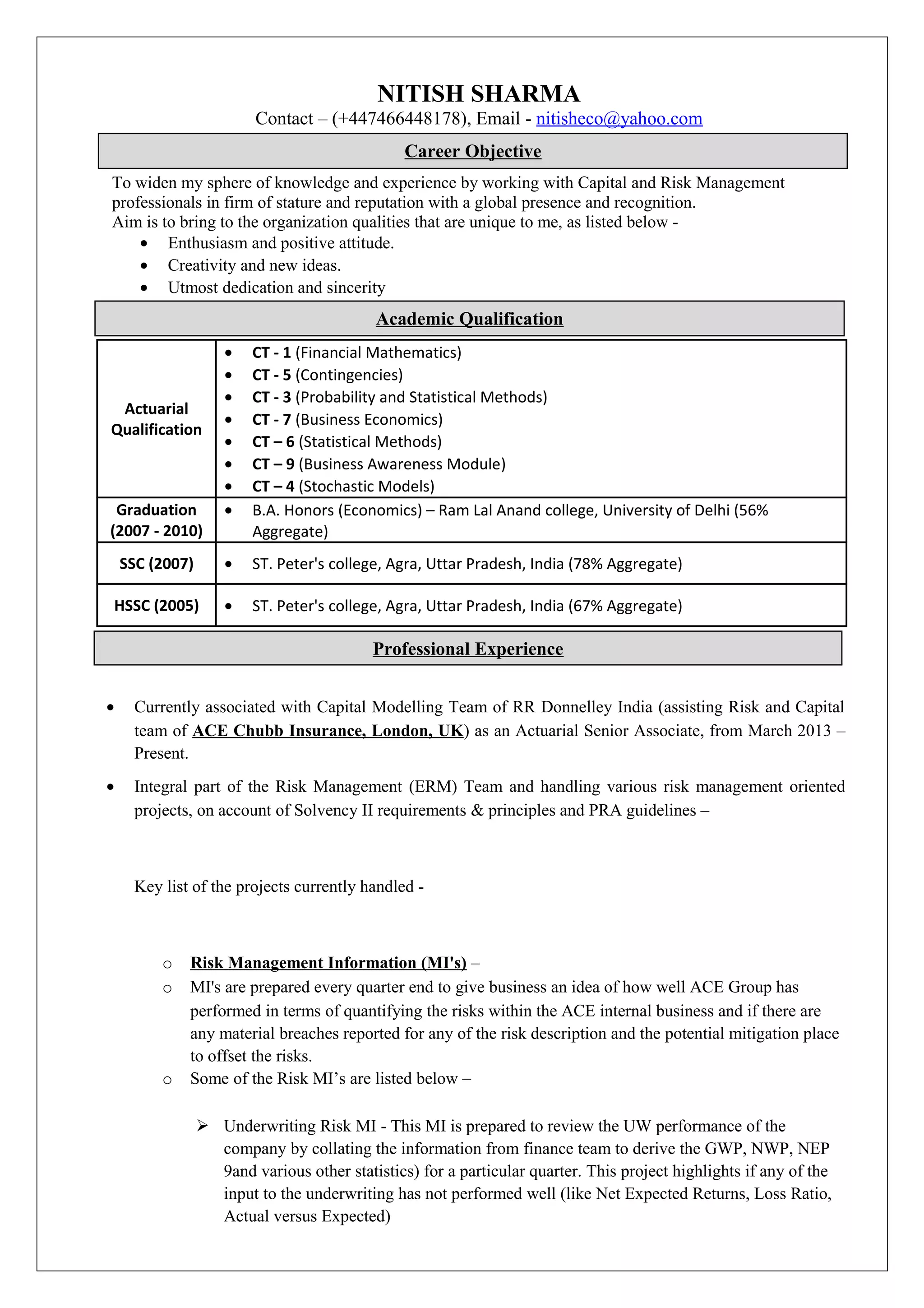 Nitish resume | DOC