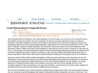 History Engine 2.0: Researching Locally, Collaborating Globally | PPT