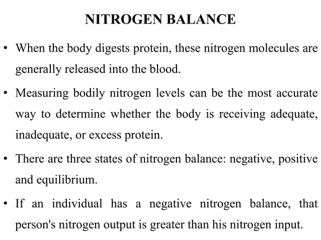 Nitrogen balance | PPTX