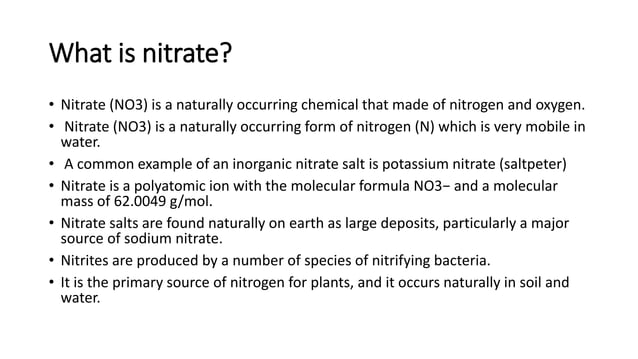 Nitrate contamination | PPTX | Indoor Environmental Quality | Home & Garden