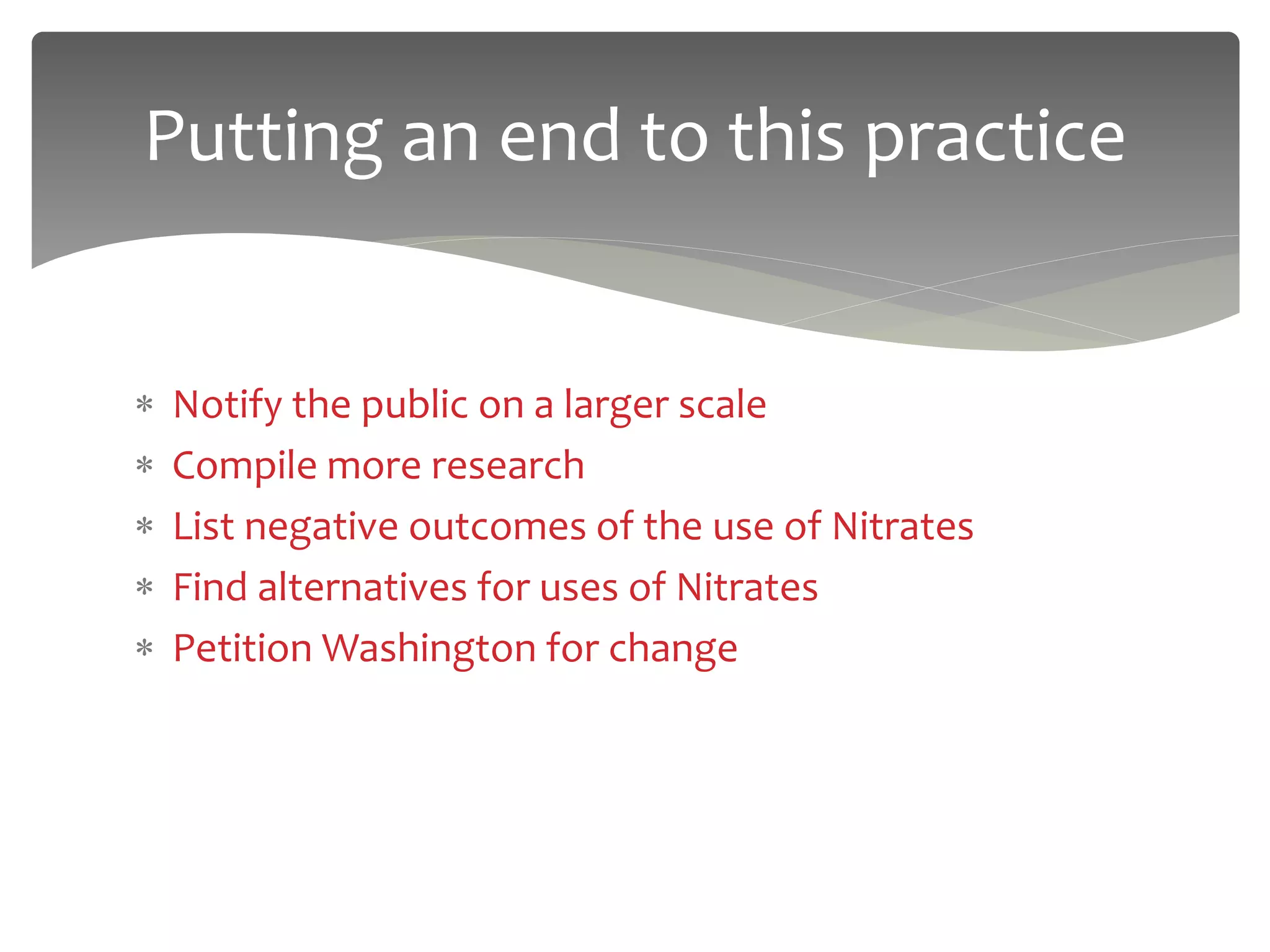 Nitrate risks presentation | PPTX