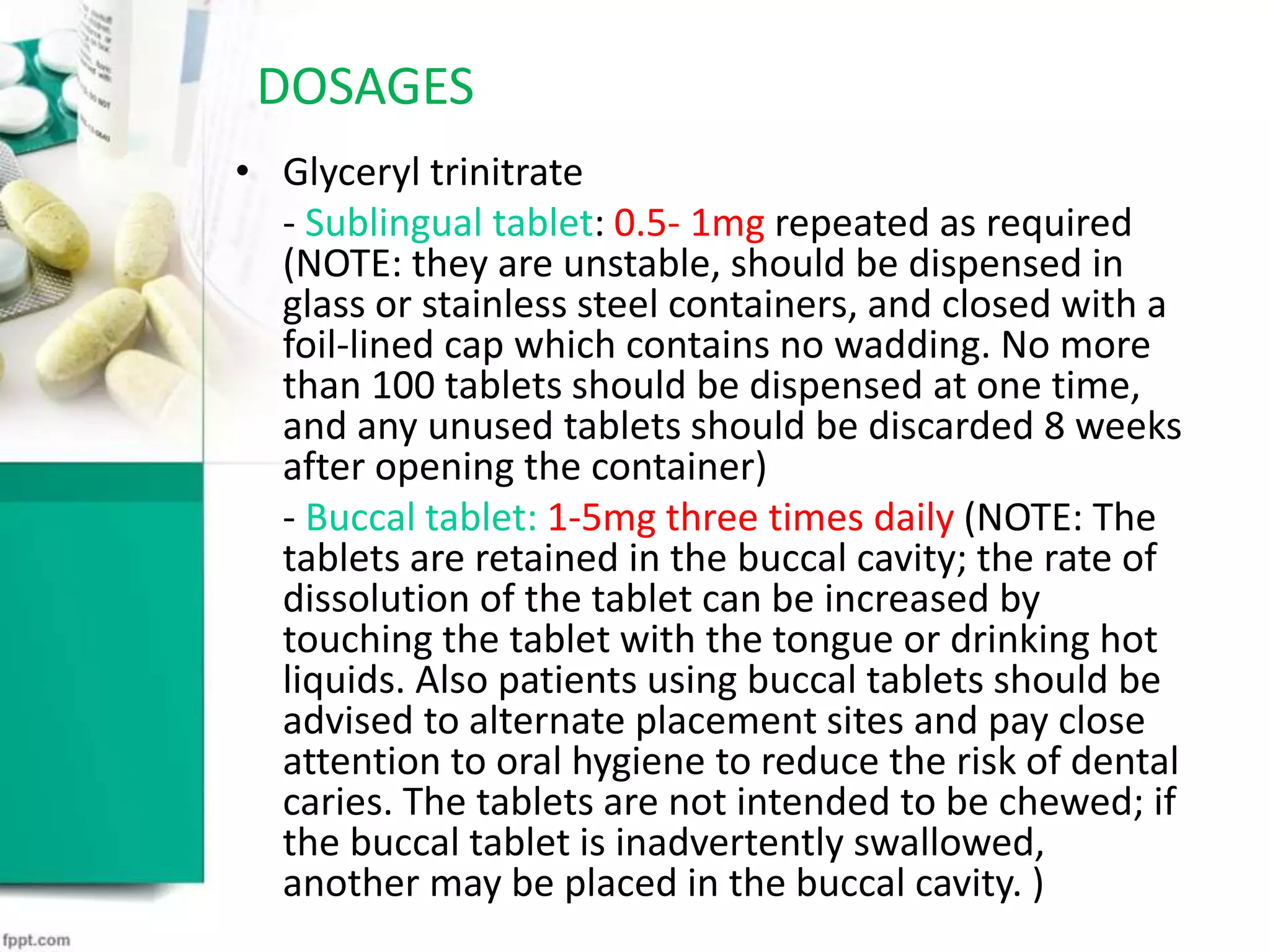 Nitrates in angina pectoris | PPTX