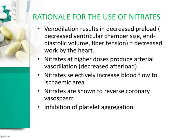 Nitrates in angina pectoris | PPTX | Heart and Cardiovascular Diseases ...