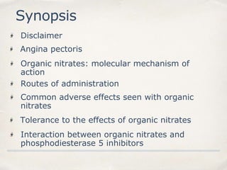 Nitrates iuphar | PPTX