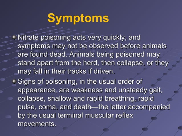 Nitrates poisoning | PPT | Blood Disorders | Diseases and Conditions