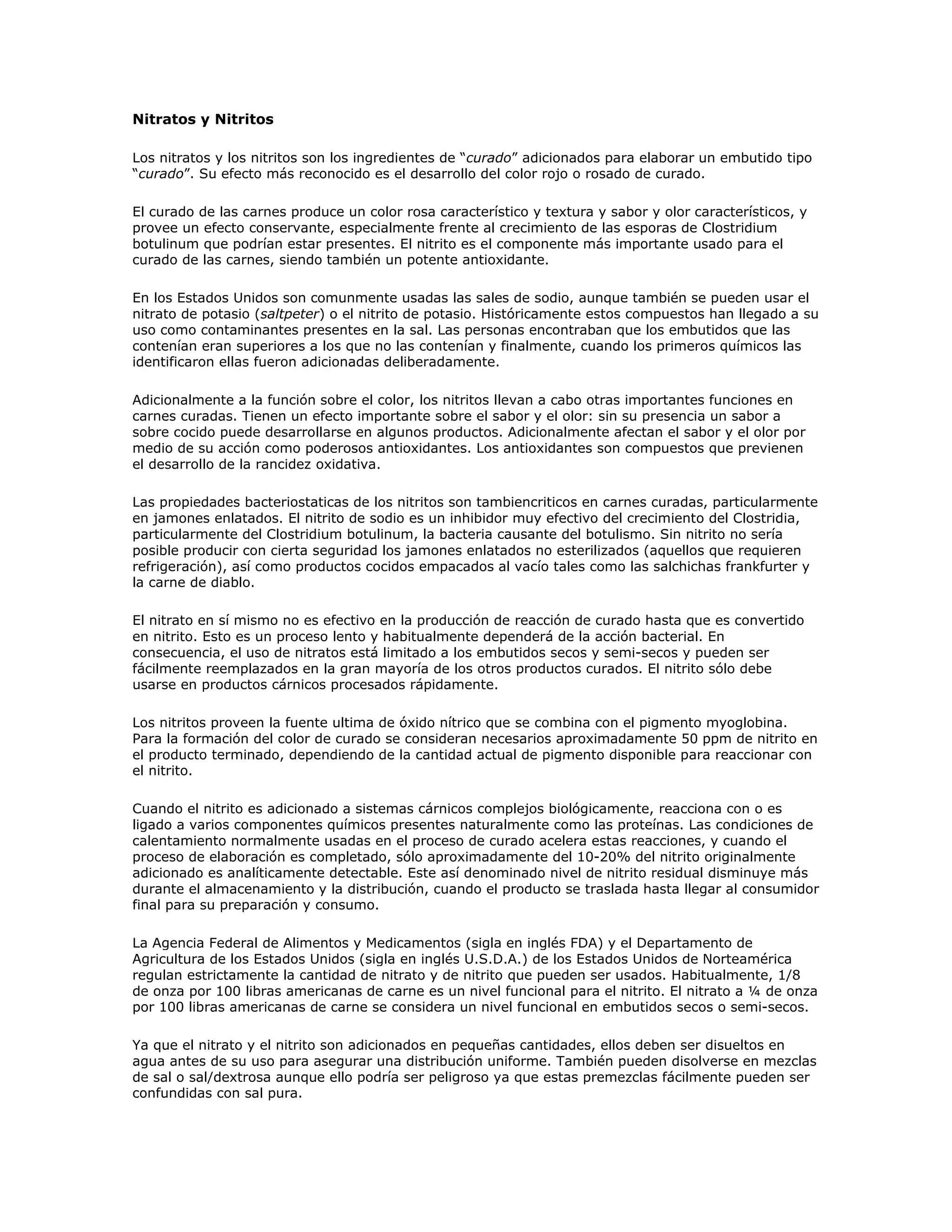 Nitratos y nitritos | DOCX