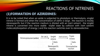 Nitrenes slideshare Reactive intermediates | PPTX