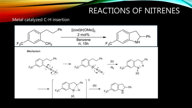 Nitrenes slideshare Reactive intermediates | PPTX | Chemistry | Science