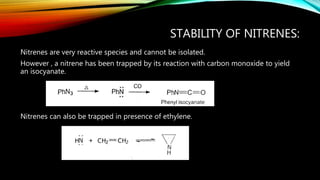 Nitrenes slideshare Reactive intermediates | PPTX