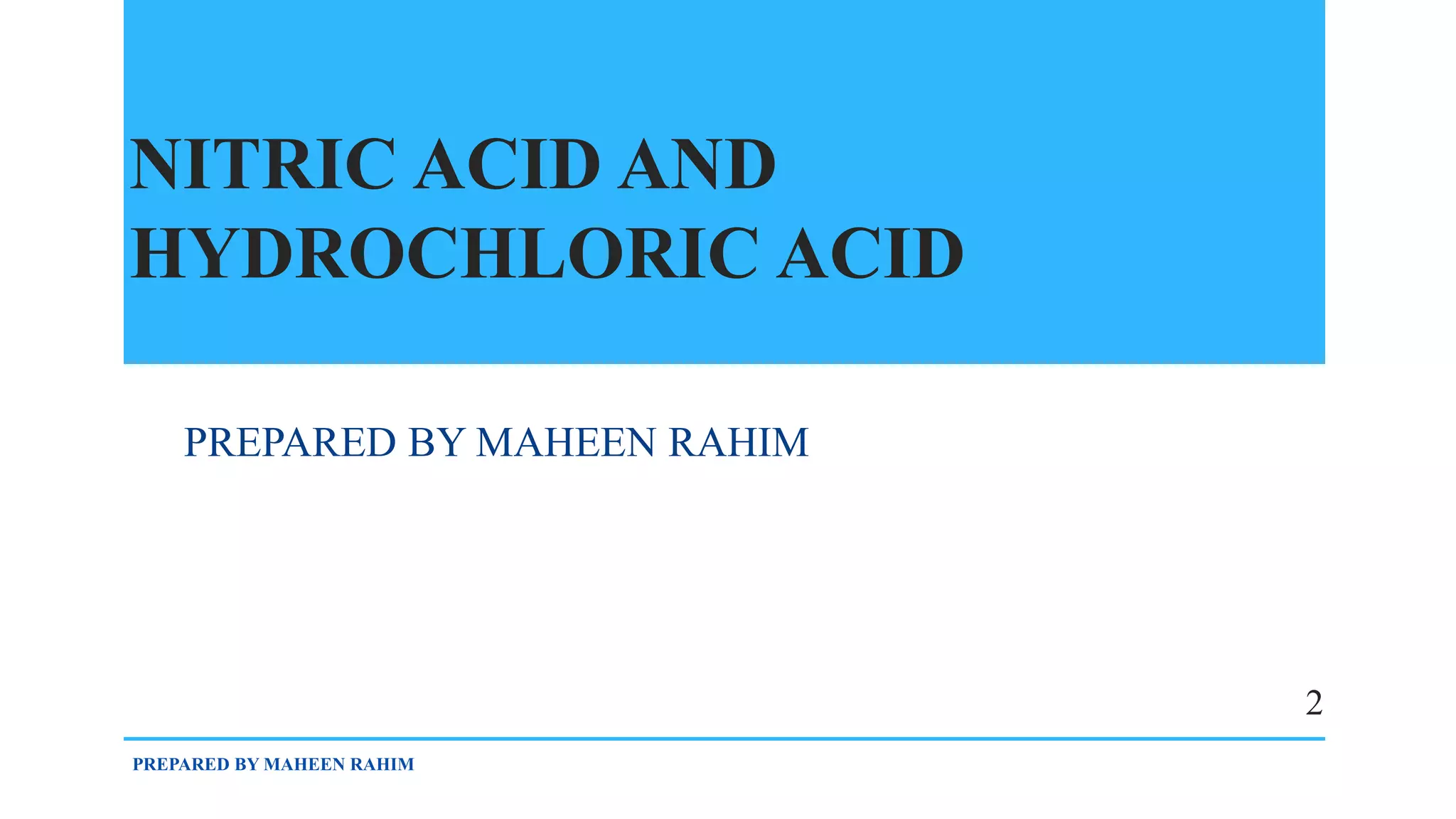 Nitric acid and hydrochloric acid | PDF