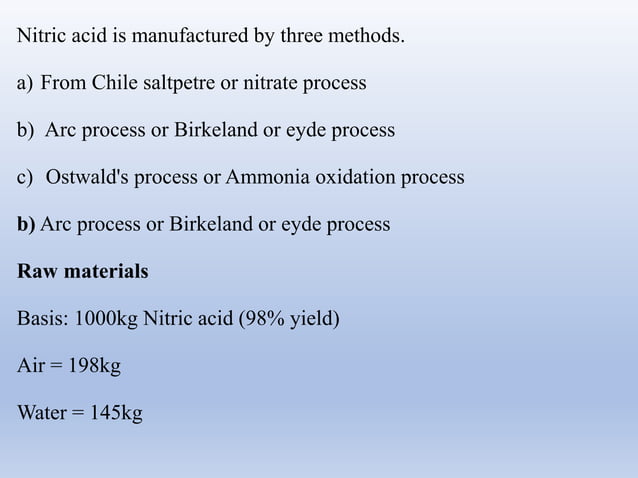 Nitric acid by arc process | PPTX | Chemistry | Science