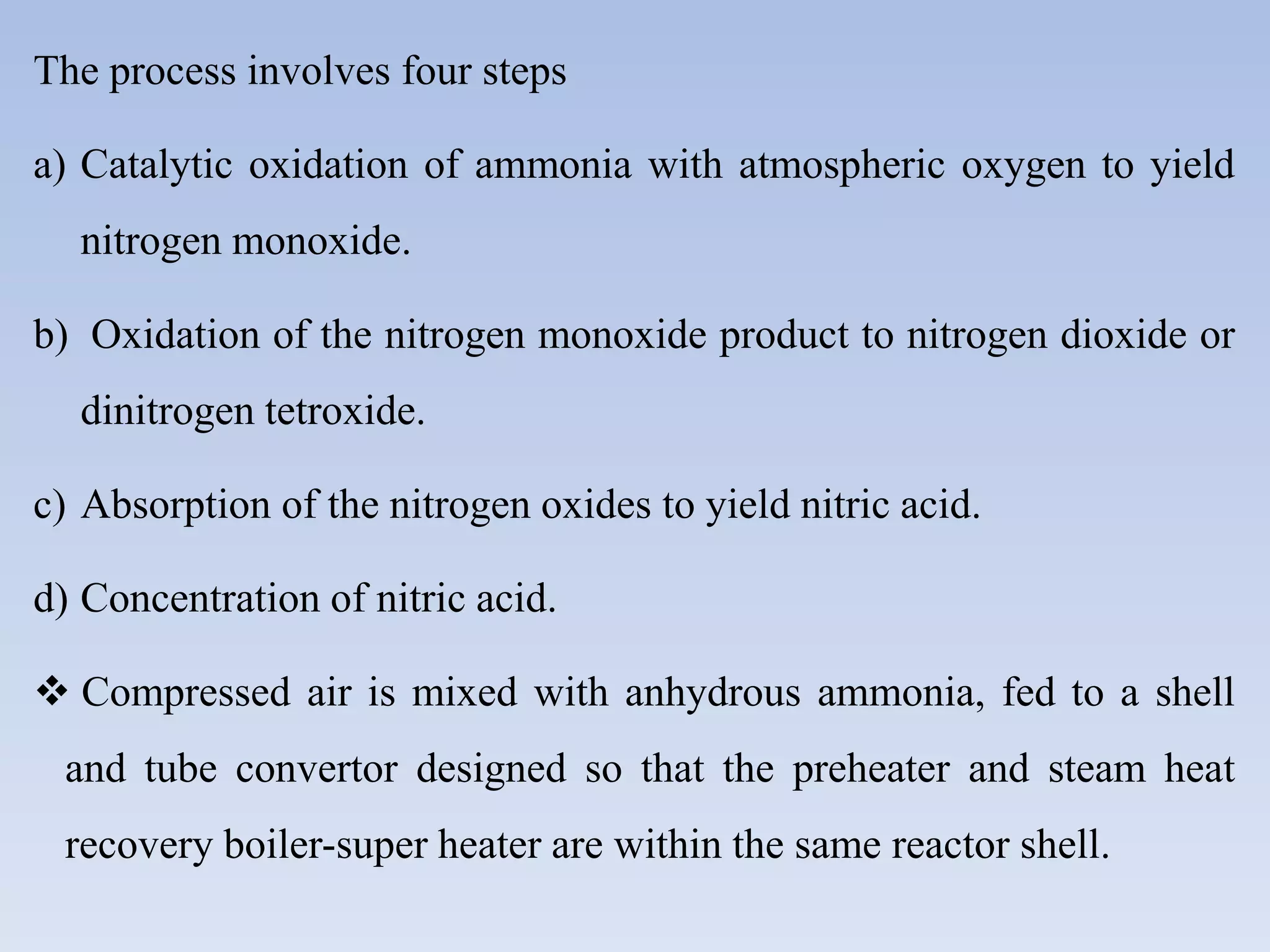 Nitric acid by oxidation process | PPTX