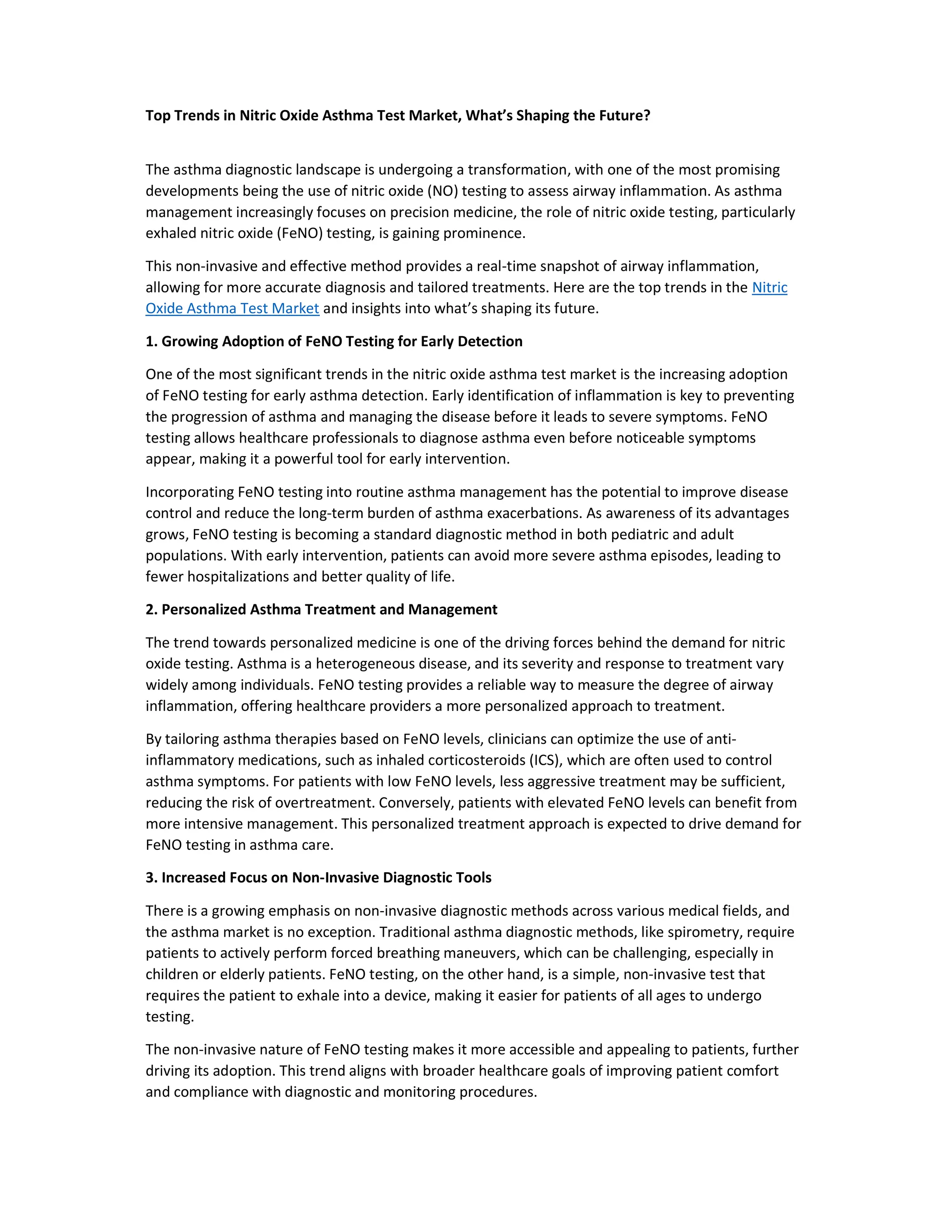Top Trends in Nitric Oxide Asthma Test Market, What’s Shaping the ...