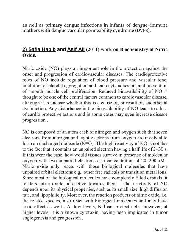 ROLE OF NITRIC OXIDE IN PATHOGENESIS OF DENGUE FEVER | PDF