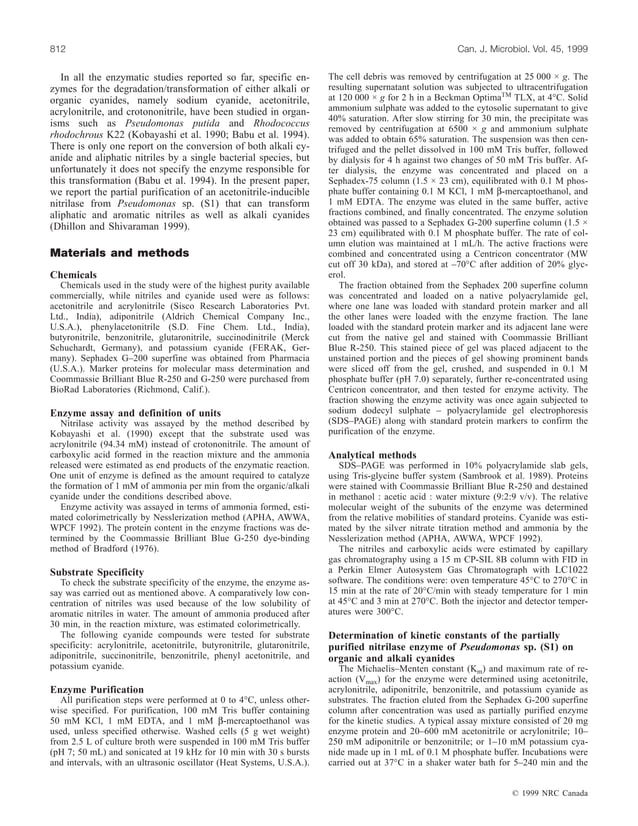 Nitrilase | PDF | Chemistry | Science