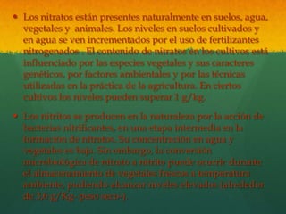 Nitritos y nitratos | PPTX