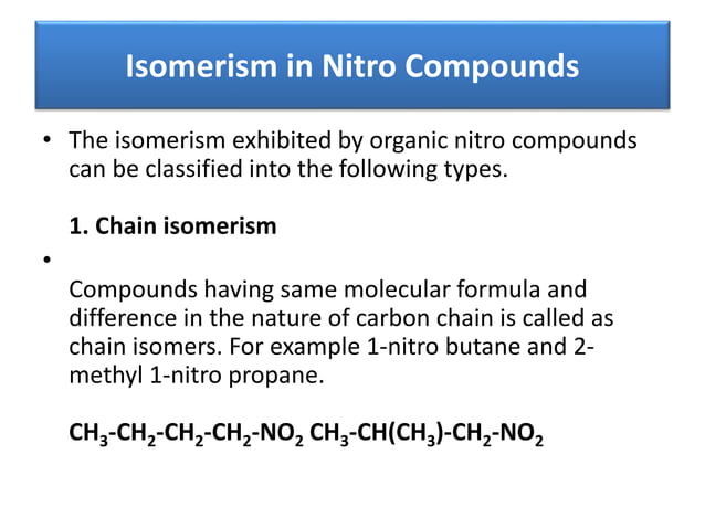Nitro compounds | PPTX | Chemistry | Science