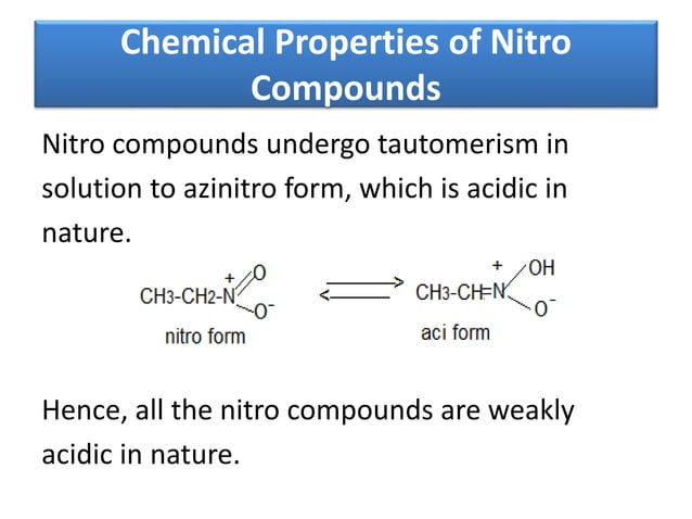 Nitro compounds | PPTX | Chemistry | Science