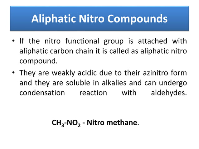 Nitro compounds | PPTX | Chemistry | Science