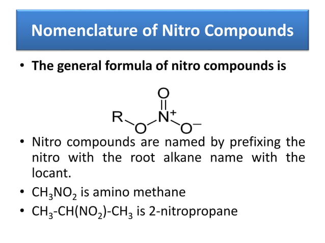 Nitro compounds | PPTX | Chemistry | Science