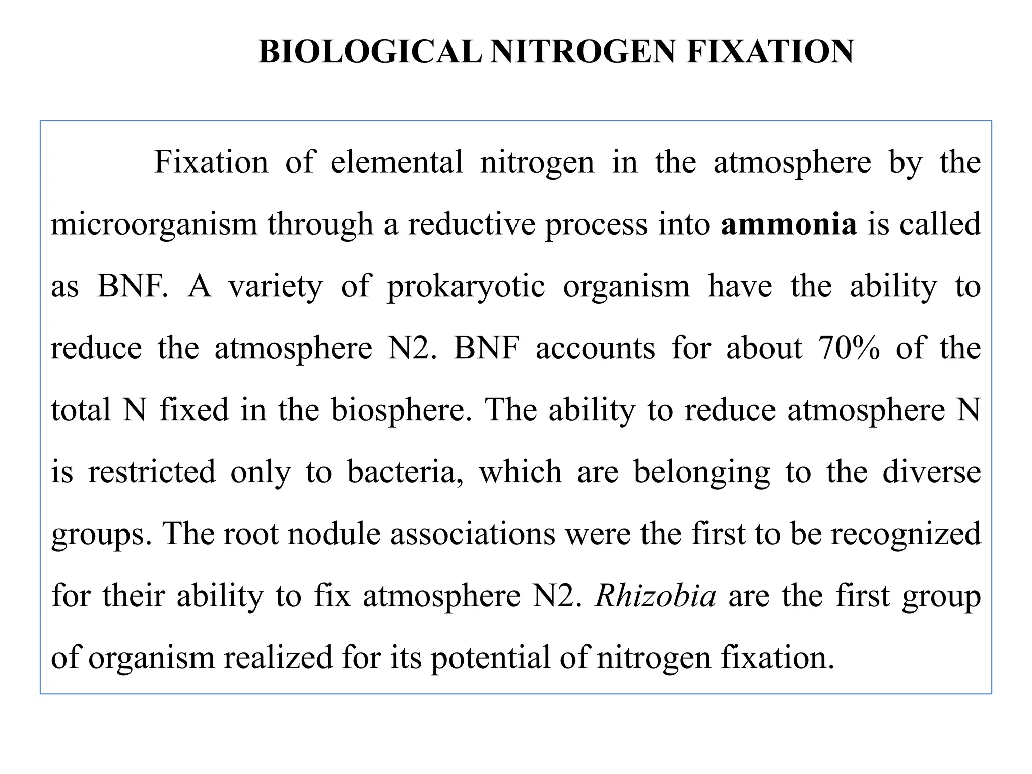 nitrogen cycle and biological nitrogen fixation | PPT