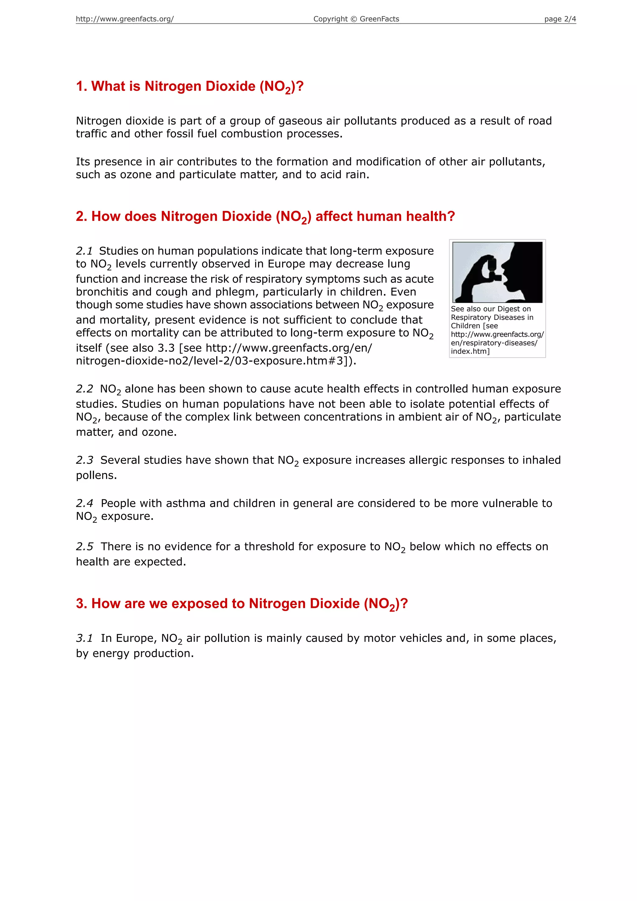 Air Pollution Nitrogen Dioxide | PDF