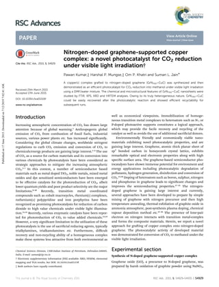 Nitrogen-doped graphene-supported copper complex: a novel photocatalyst for CO2 reduction under ...