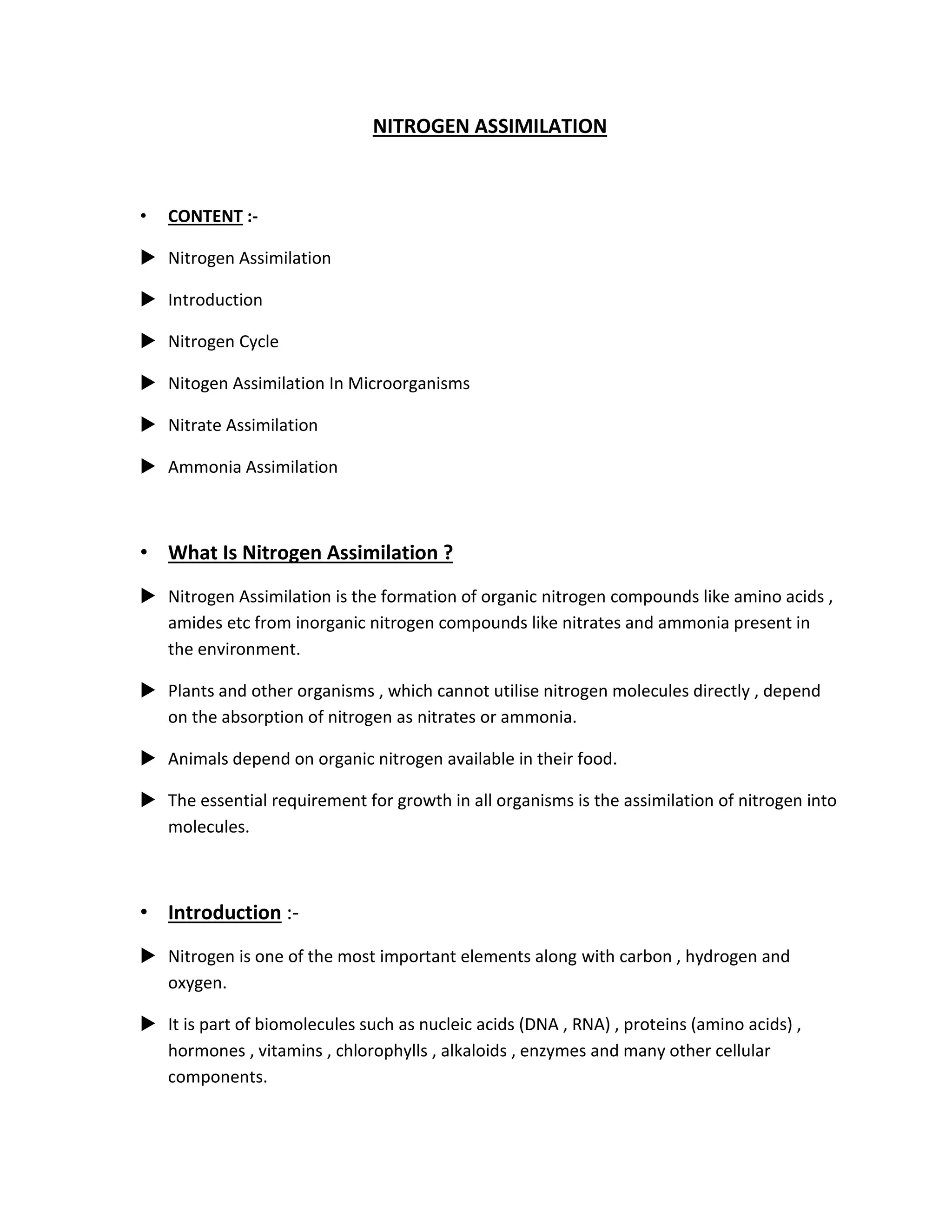 NITROGEN ASSIMILATION | DOCX