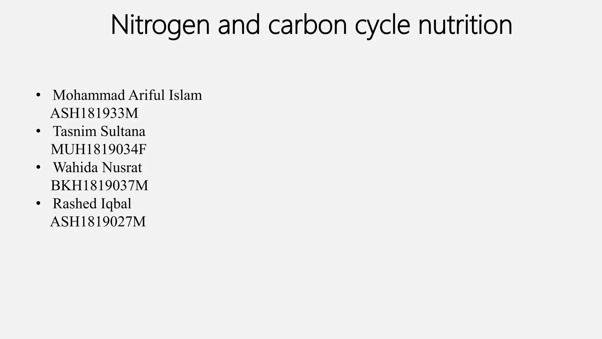 Nitrogen and carbon cycle | PPTX