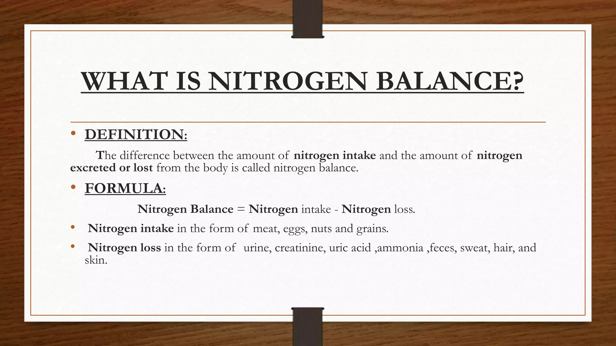 Nitrogen balance ppt | PPTX