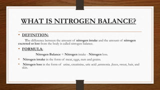Nitrogen balance ppt | PPTX