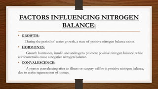 Nitrogen balance ppt | PPTX