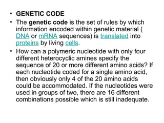 Nitrogenous bases and genetic code. types | PPT