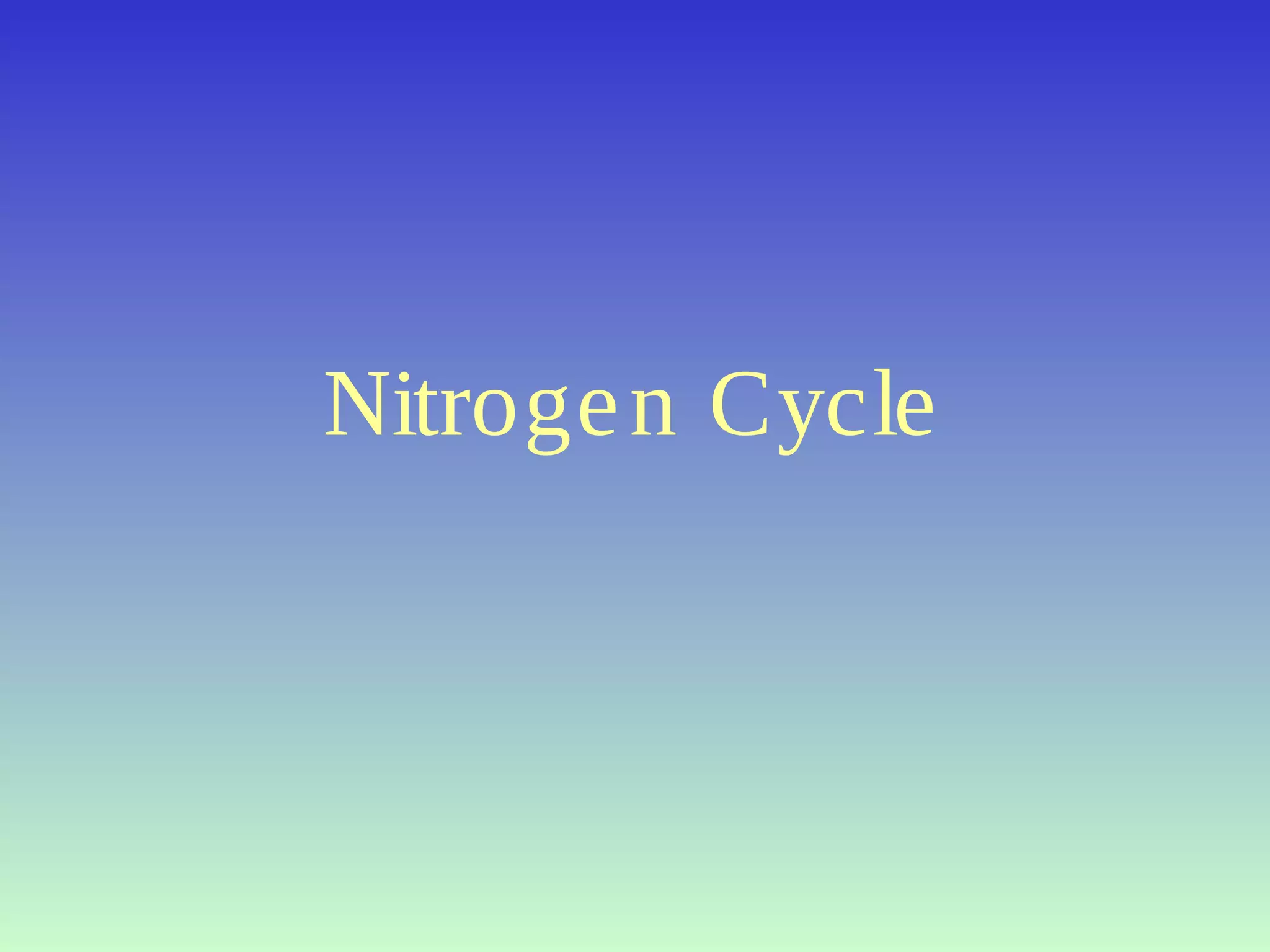 Nitrogen cycle | PPT