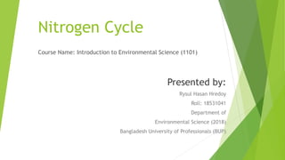 Nitrogen cycle(presentation) by Rysul | PPTX