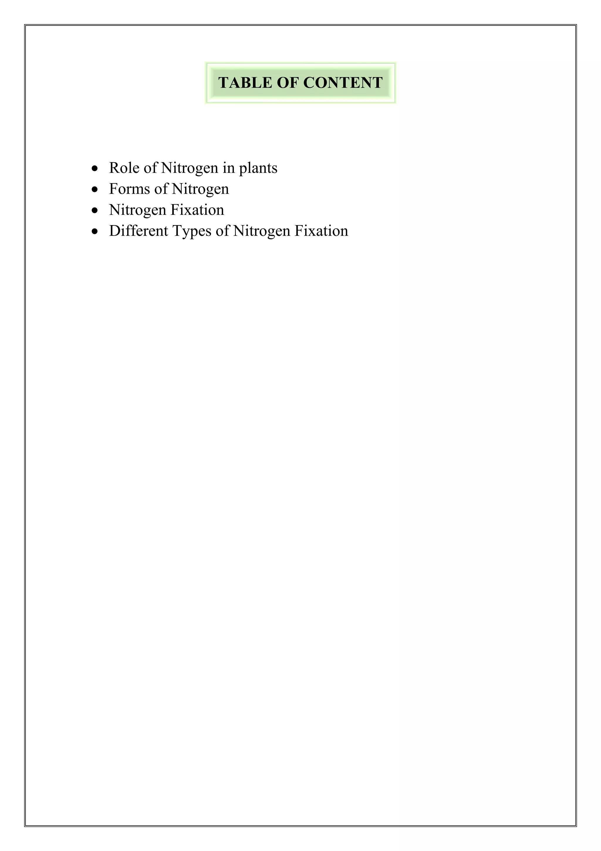 Nitrogen fixation assignment | PDF
