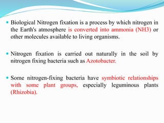 Nitrogen fixation mechanism and genes involved in nitrogen fixation | PPTX