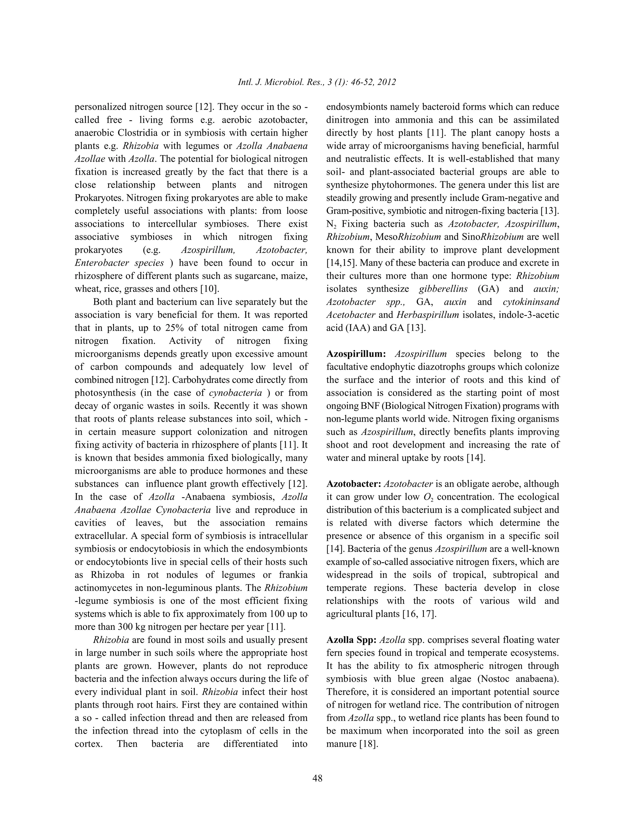 Nitrogen fixing microorganisms | PDF