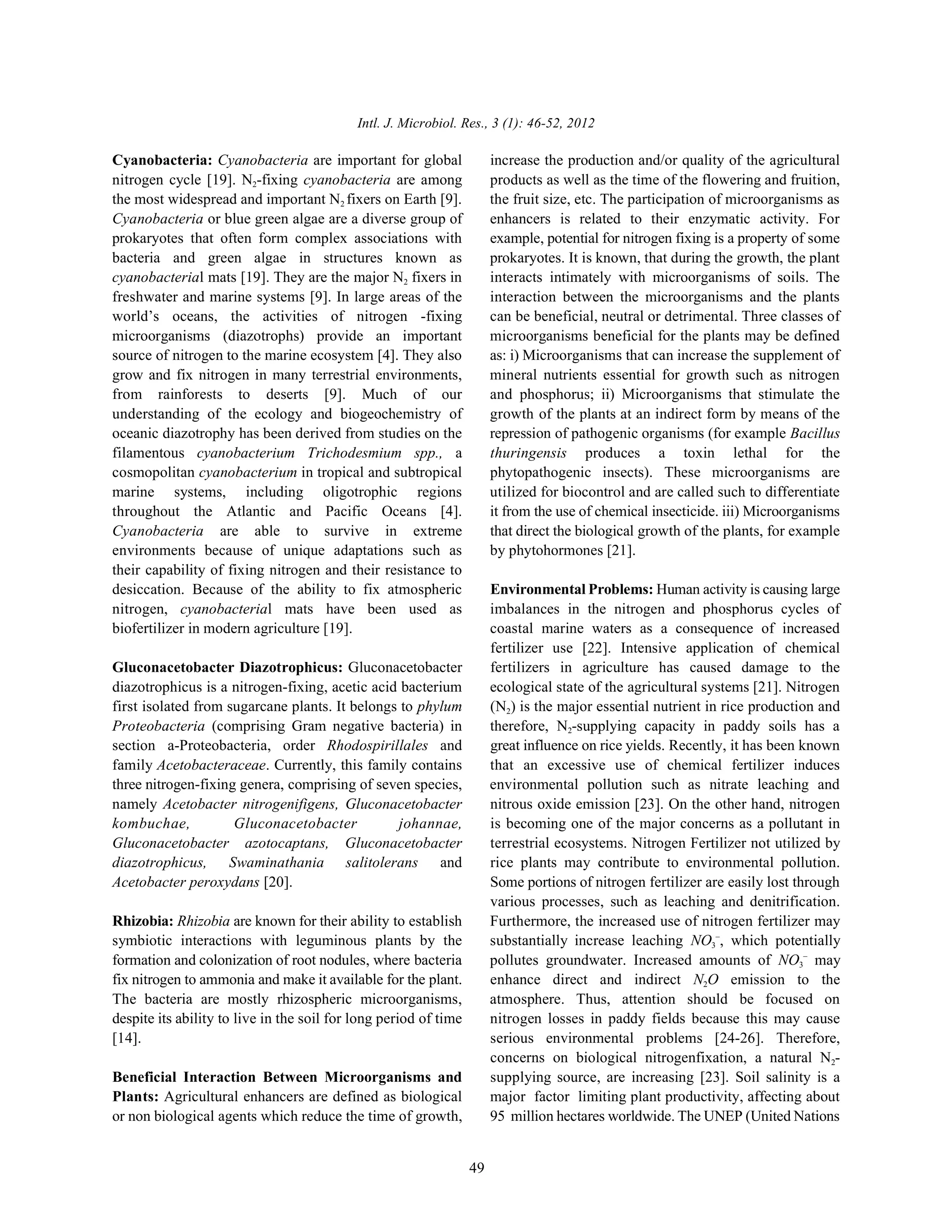 Nitrogen fixing microorganisms | PDF | Agriculture | Industries