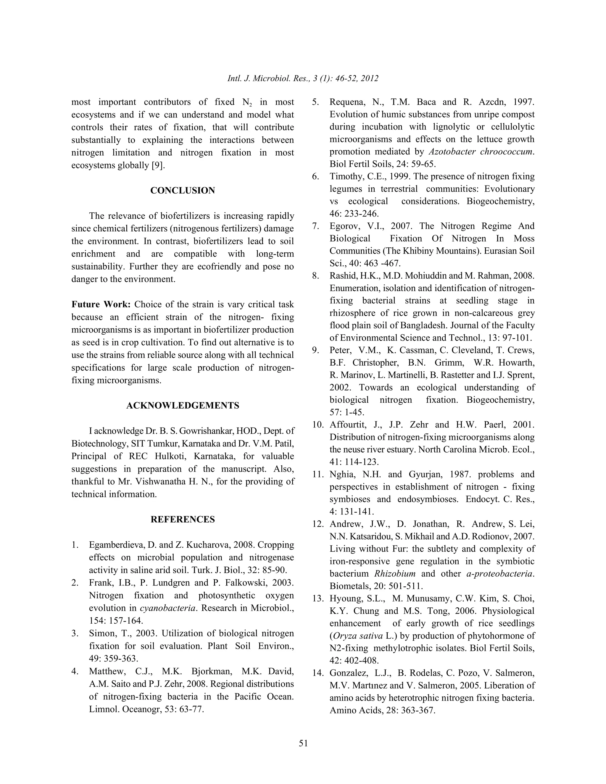 Nitrogen fixing microorganisms | PDF