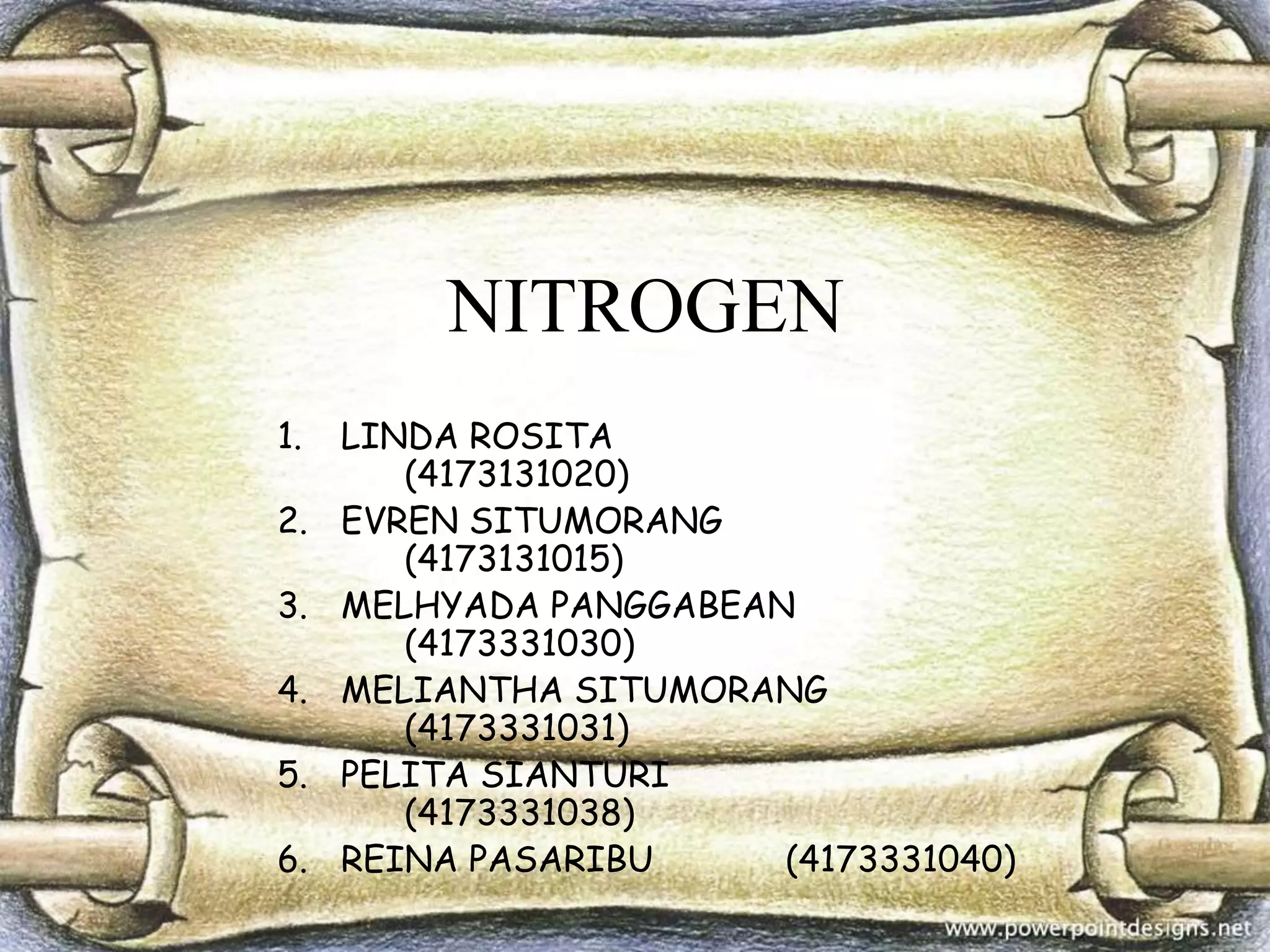 PPT POWER POINT UNSUR NITROGEN | PPTX