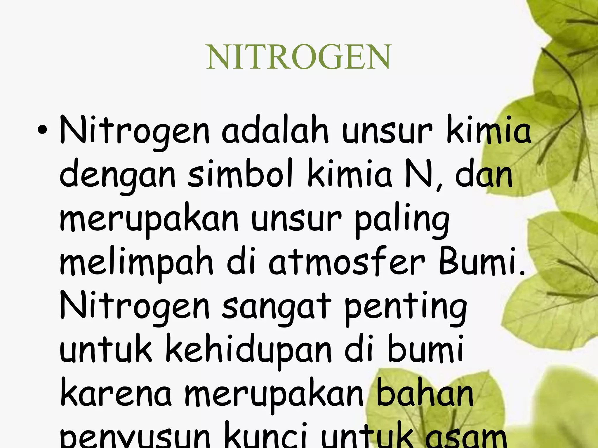 PPT POWER POINT UNSUR NITROGEN | PPTX