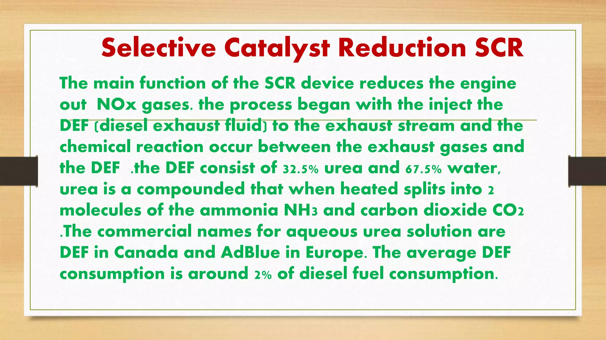 Advanced technologies as "DOC, DPF, SCR" to reduce Diesel engines harmful emissions | PPTX