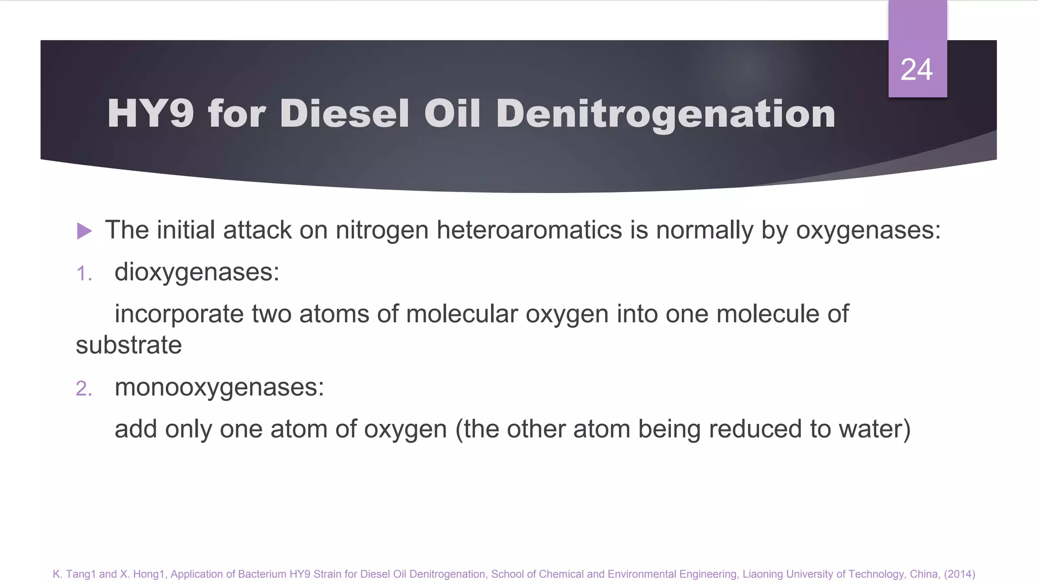 Nitrogen removal from oil | PPSX
