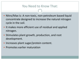 Nitro Max Presentation | PPTX | Gardening | Home & Garden
